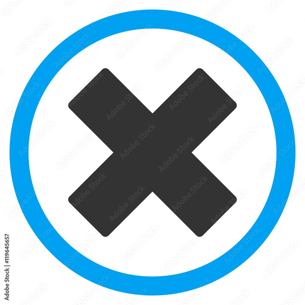Delete X-Cross vector bicolor rounded icon. Image style is a flat icon ...