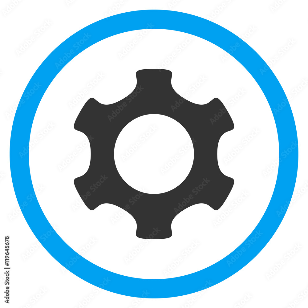 Gear vector bicolor rounded icon. Image style is a flat icon symbol ...