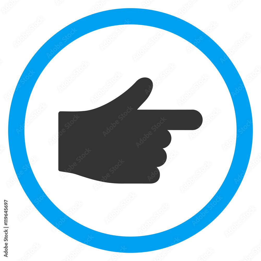 Index Pointer vector bicolor rounded icon. Image style is a flat icon ...