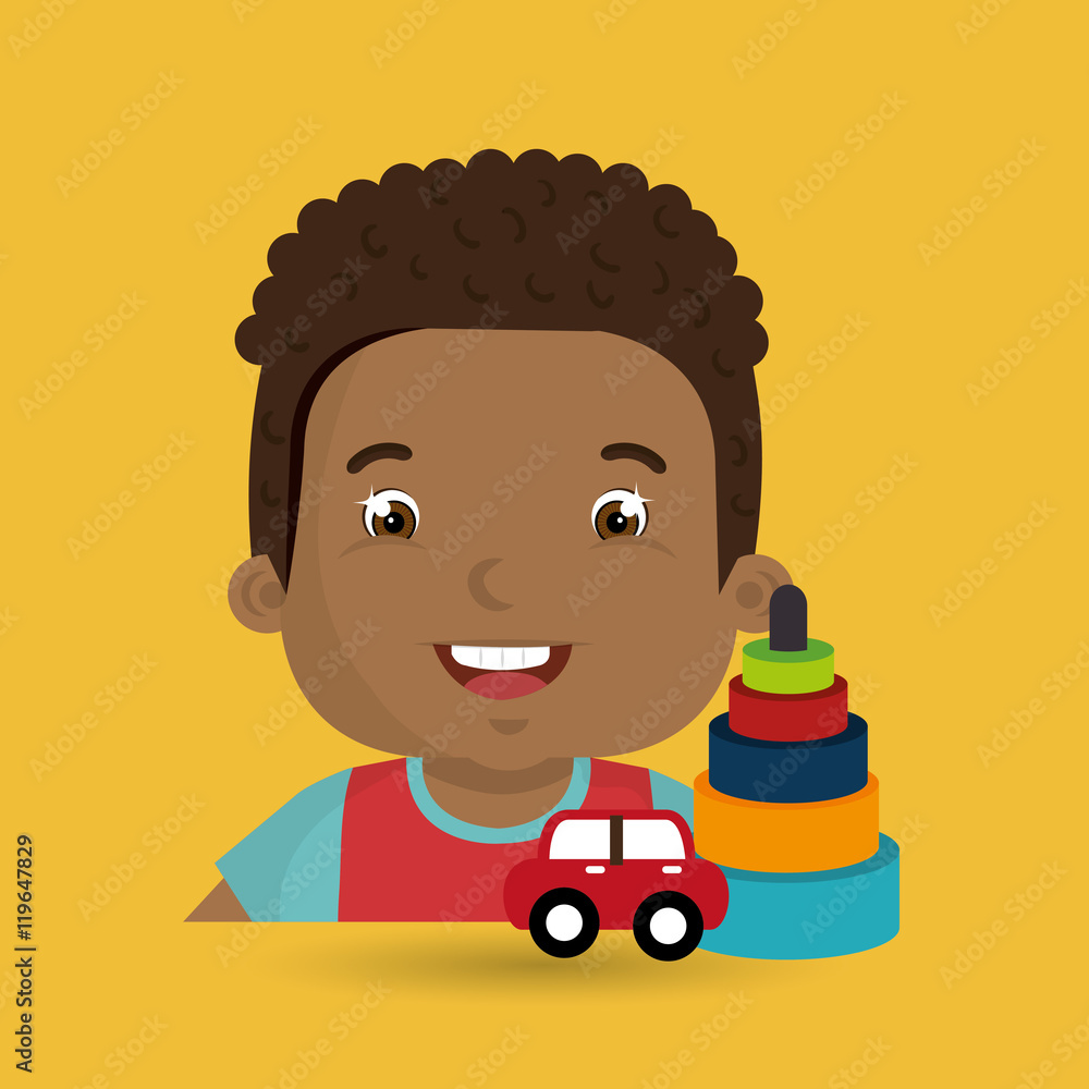 boy toys happy cartoon vector illustration graphic Stock Vector | Adobe ...