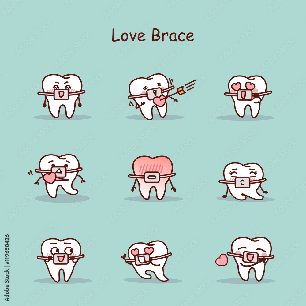cartoon tooth wear brace Stock Vector | Adobe Stock