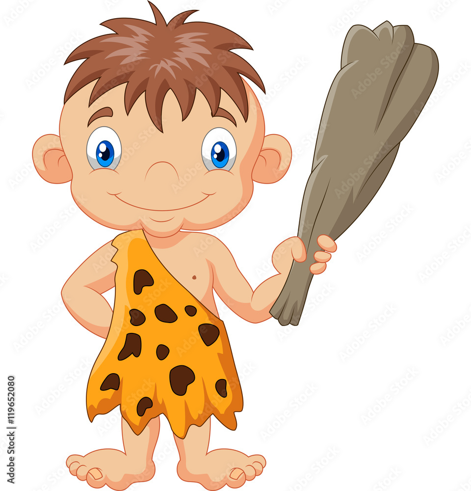 Funny caveman cartoon Stock Vector | Adobe Stock