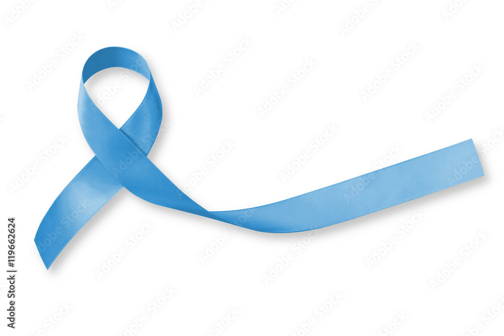 Light blue ribbon symbolic sign for prostate cancer awareness campaign ...