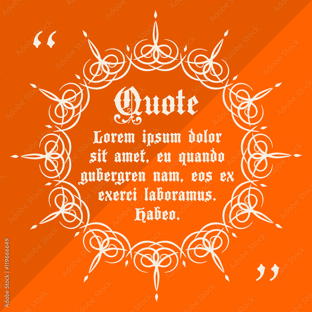 Vector Quote template. Empty template. Information, text. Quote form ...