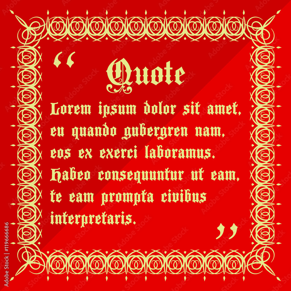 Vector Quote template. Empty template. Information, text. Quote form ...