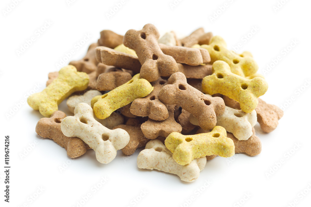 Dog food shaped like bones. Stock Photo | Adobe Stock