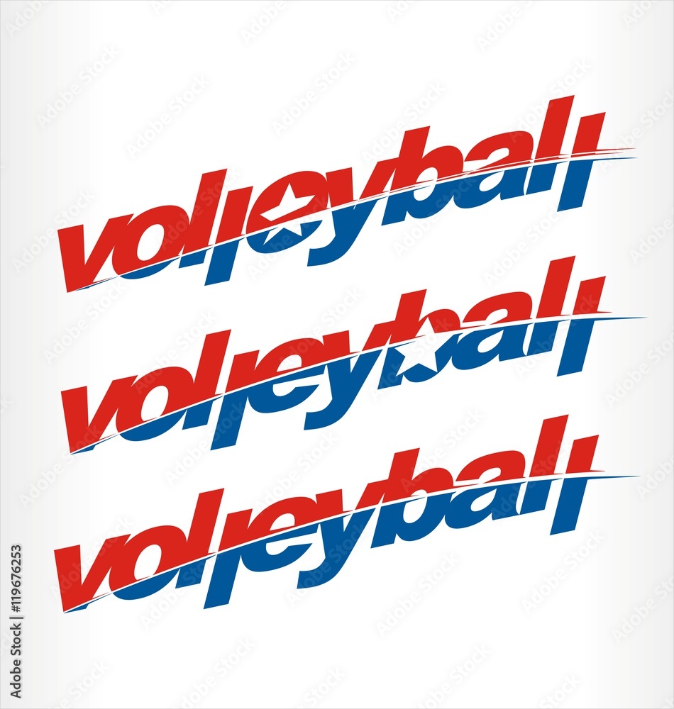 Volleyball logo vector, volleyball word text. Stock Vector | Adobe Stock