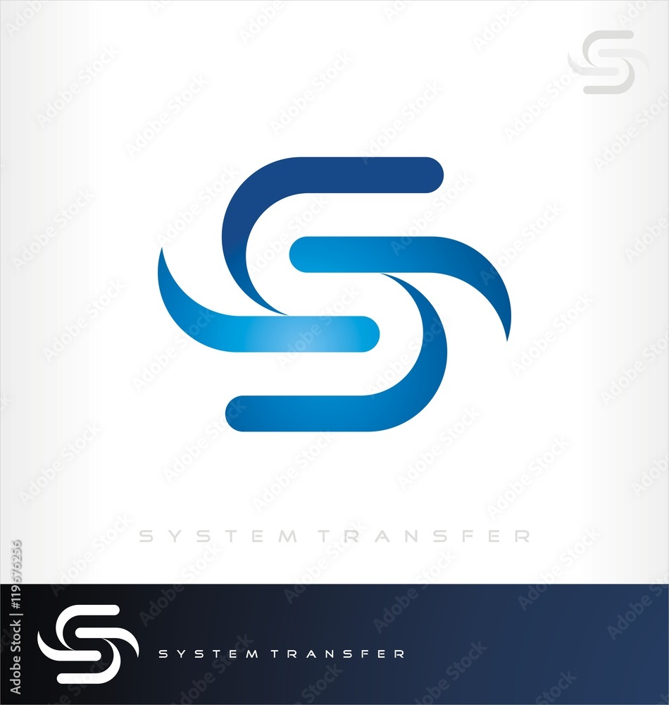 System transfer logo vector. Symbol letter s. Business sign on s. Stock ...