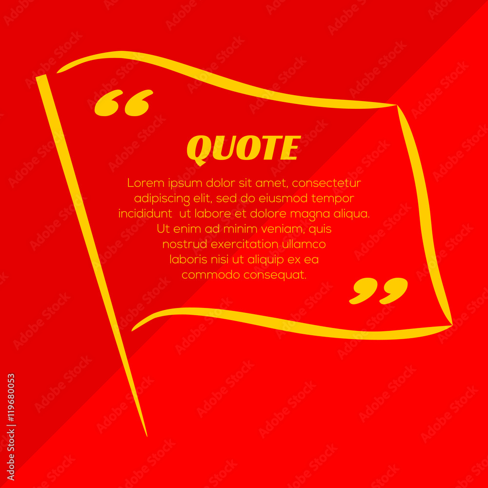 Quote blank template. Empty template, information, text. Quote form. In ...