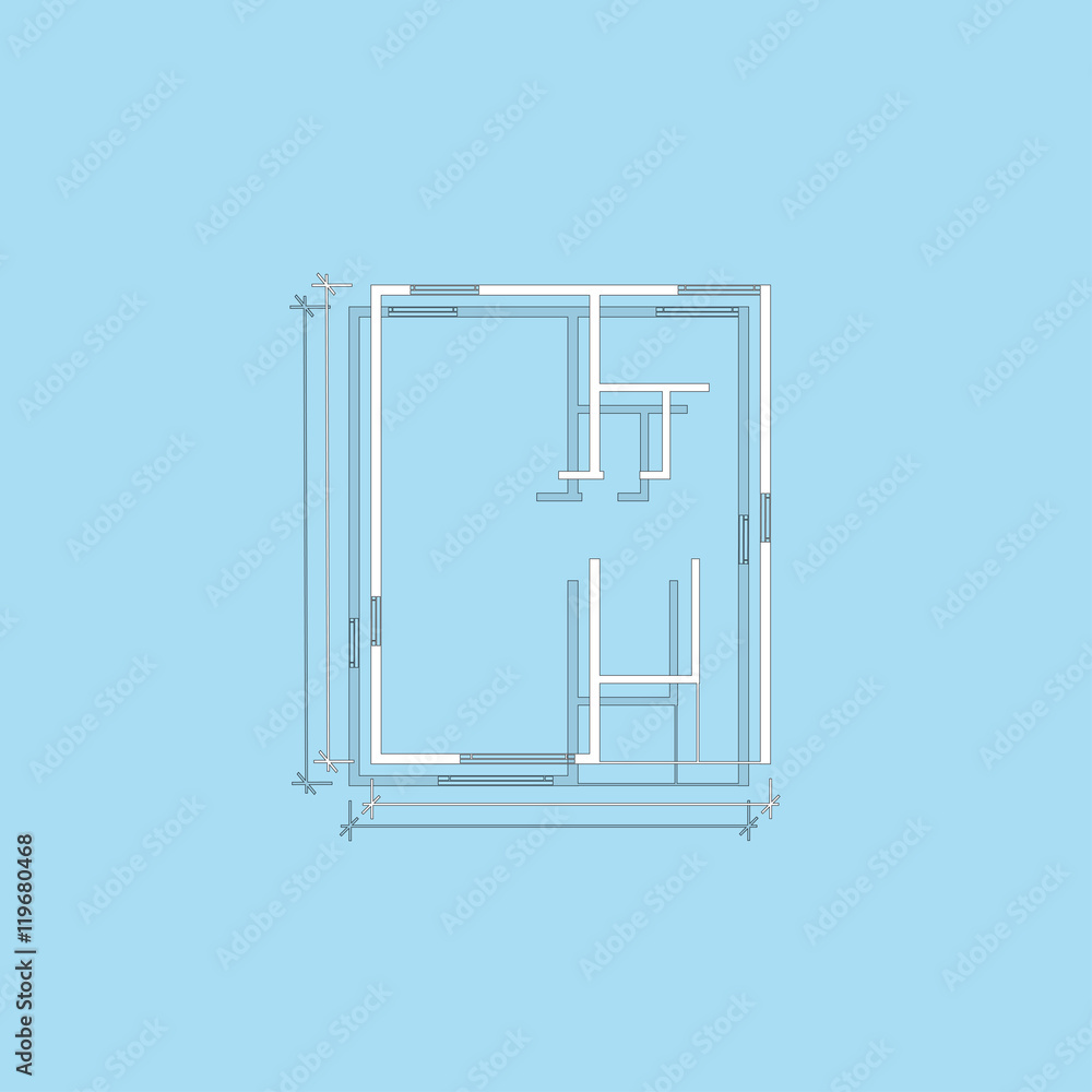 house plan icon Stock Vector | Adobe Stock
