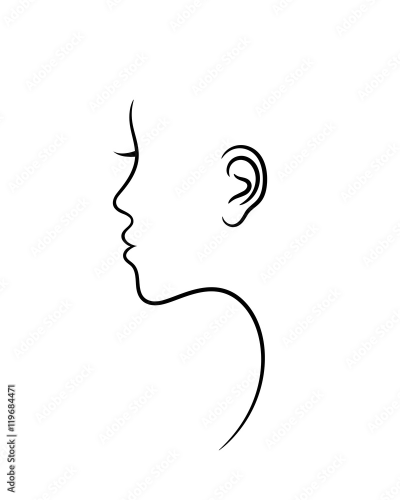 Human profile pattern for otolaryngology or plastic surgery Stock ...