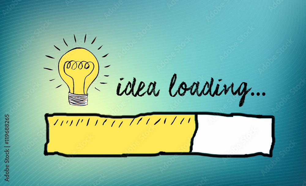 Loading bar with bulb, creativity, big idea, innovation concept, vector ...
