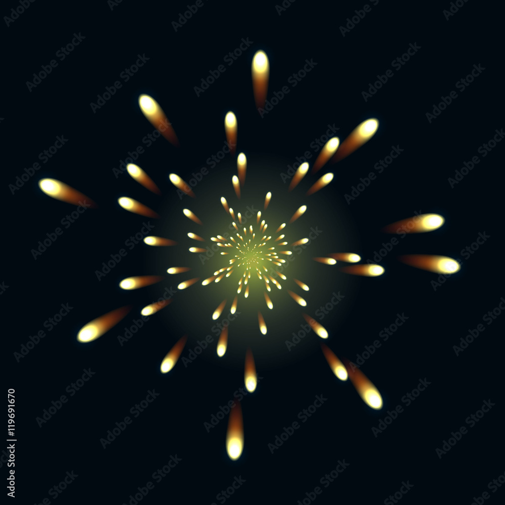 Firework, light effects isolated and grouped. . Stock Vector | Adobe Stock