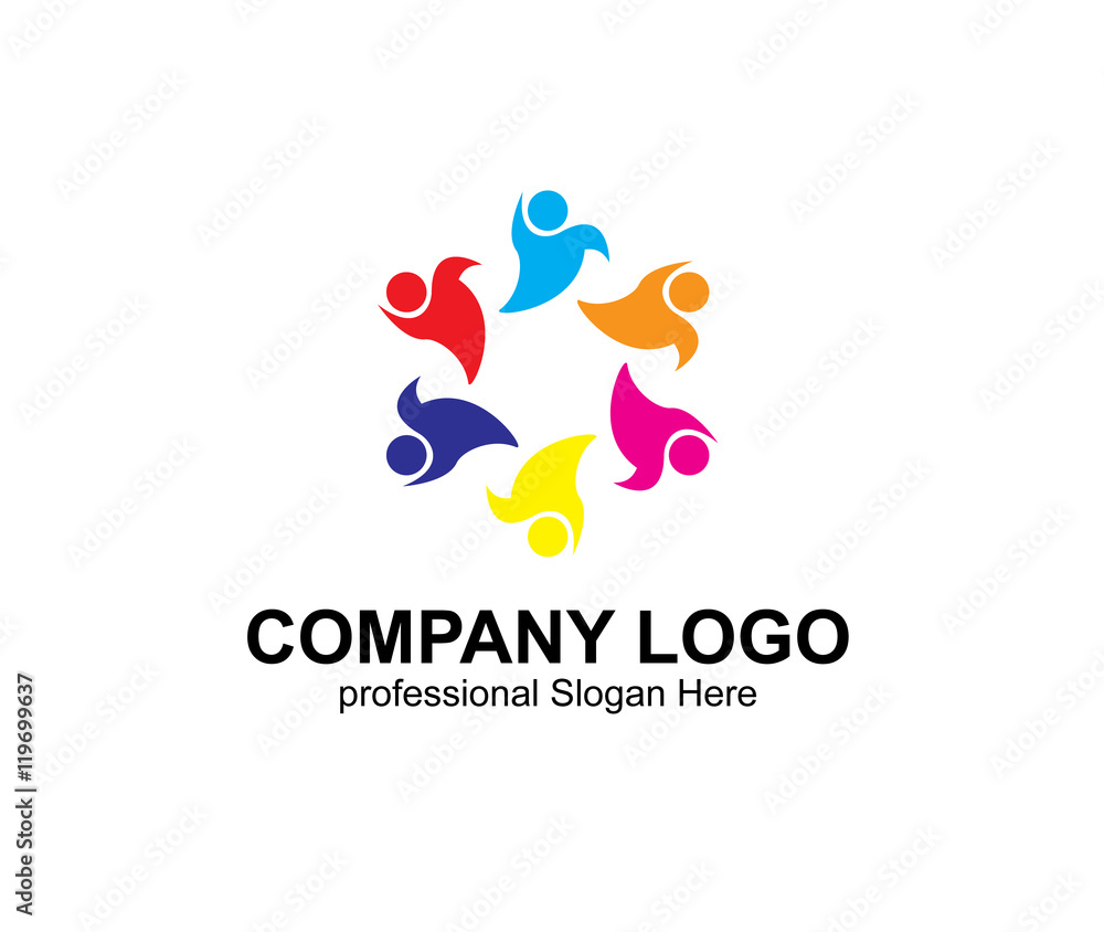 Human Team Care Logo Stock Vector | Adobe Stock