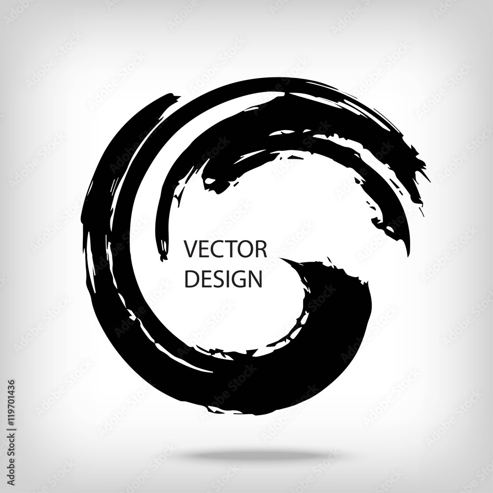 Hand drawn circle shape. Circular label, logo design element, frame ...