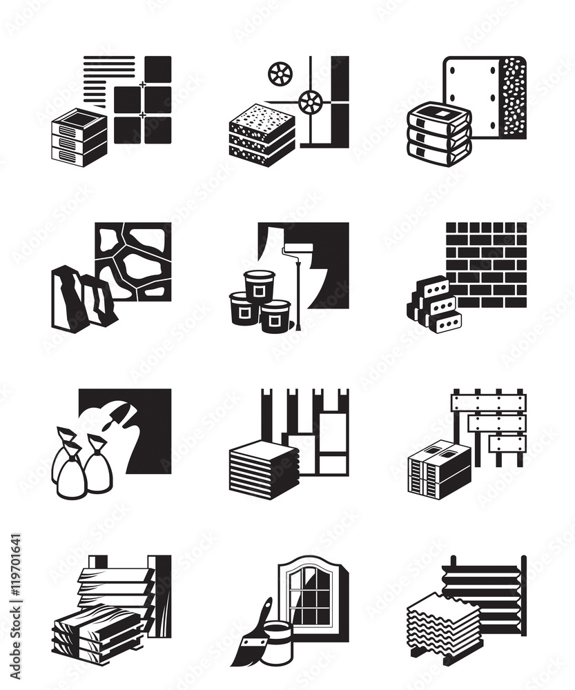 Building Construction Materials Vector
