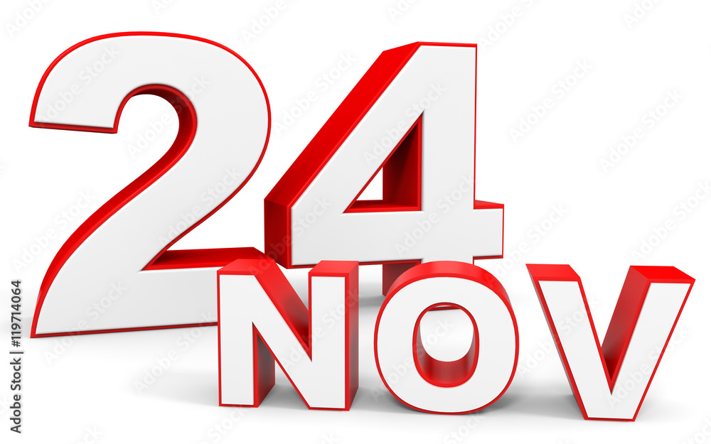 November 24. 3d text on white background. Stock Illustration | Adobe Stock