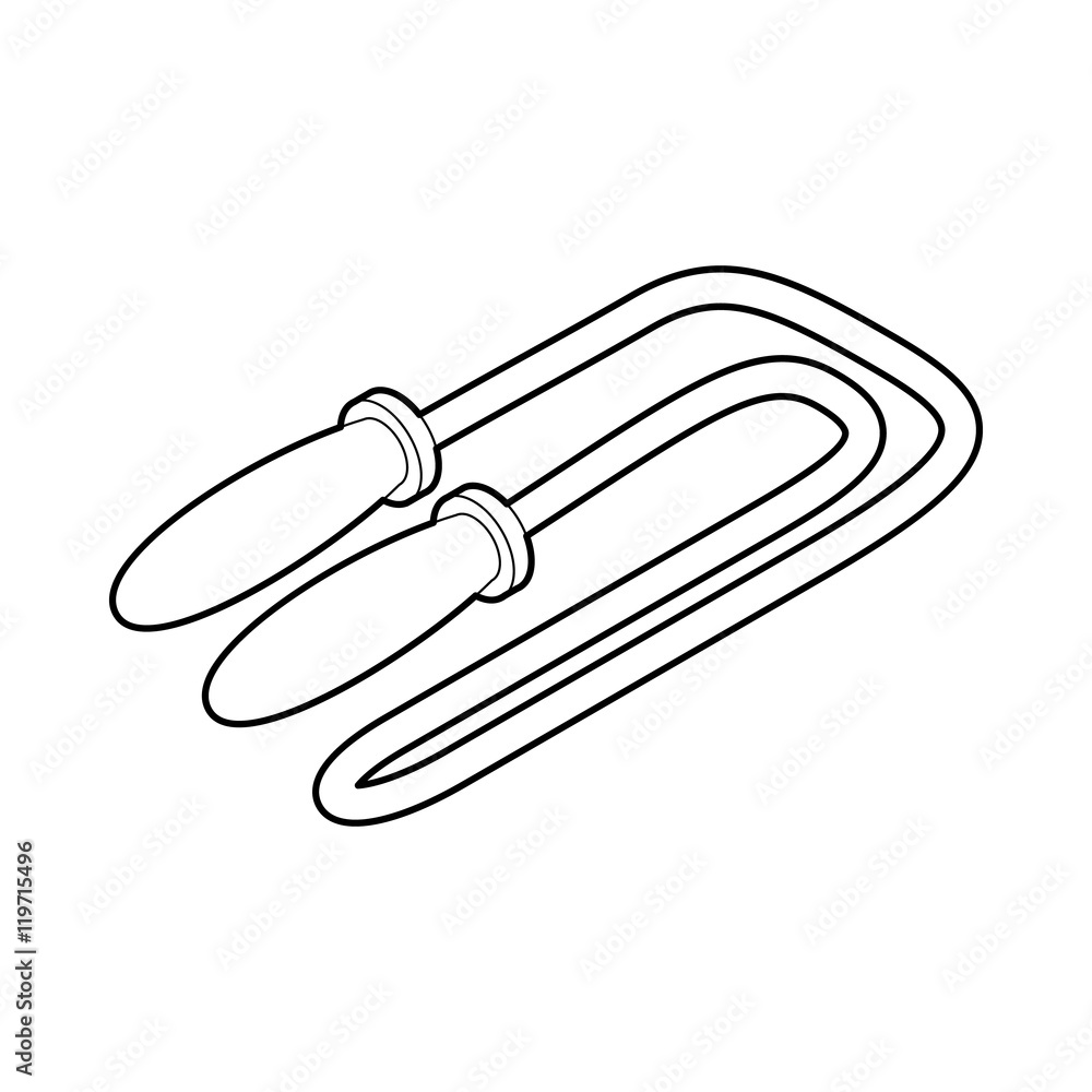 Skipping rope icon in outline style isolated on white background Stock ...