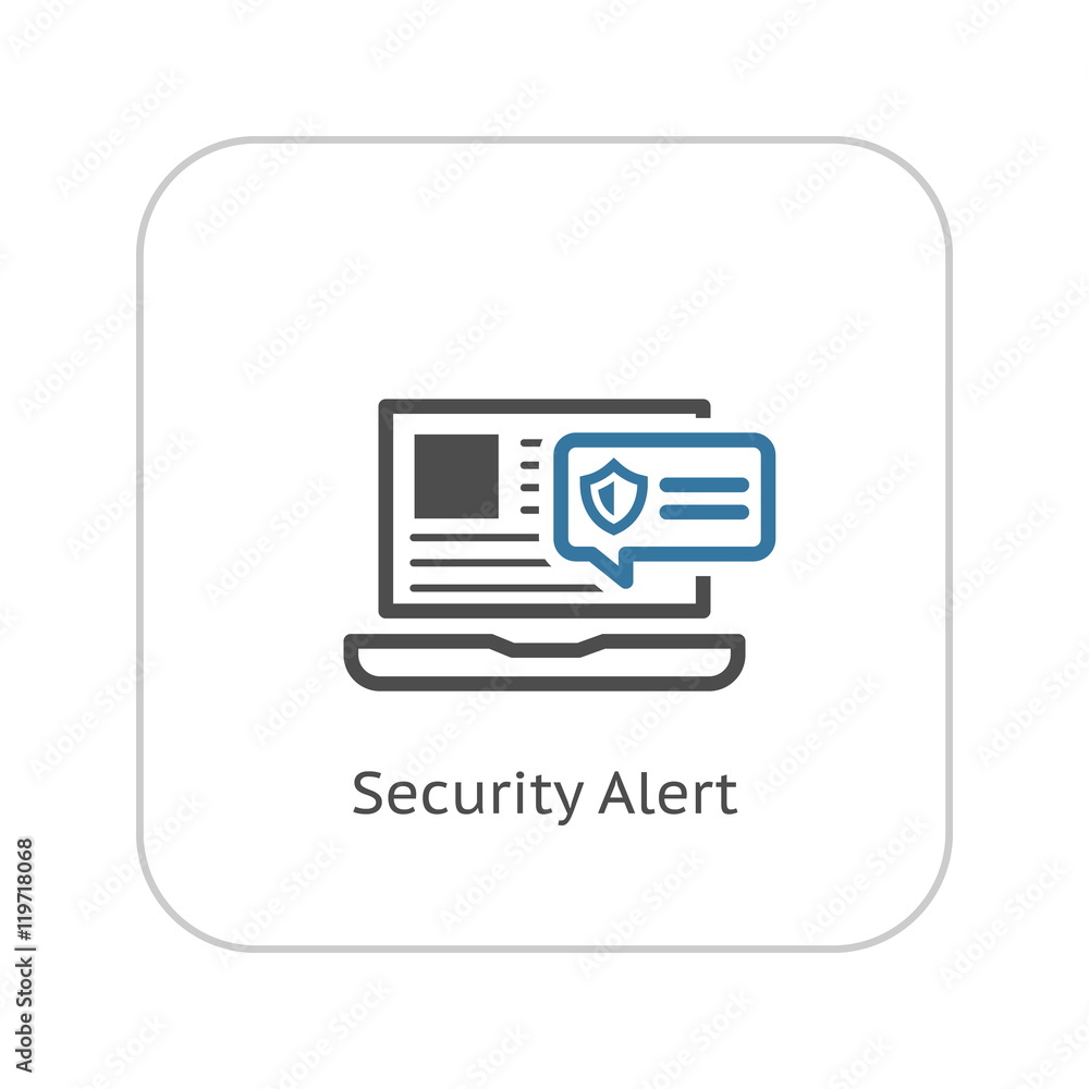 Security Alert Icon. Flat Design. Stock Vector | Adobe Stock