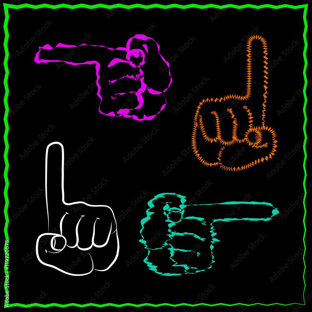 The gesture of the hand with an extended index finger. Symbol hand ...