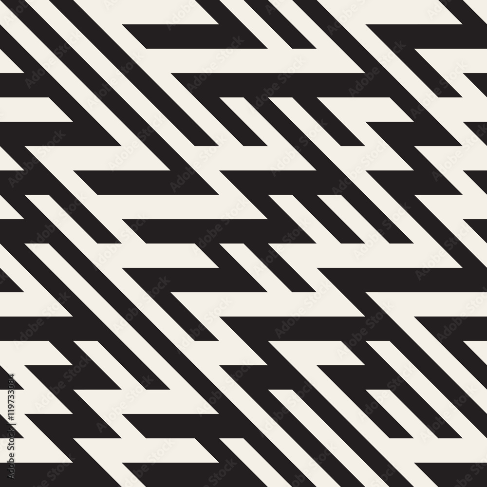 Vector Seamless Black And White Diagonal Lines Pattern Stock Vector ...