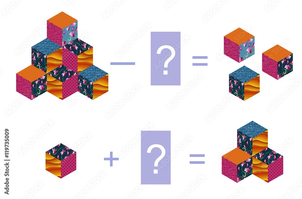 Educational game for children. Cartoon illustration of mathematical ...