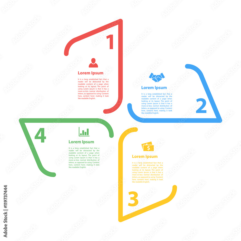 four steps sequence infographic layout concept vector illustration ...