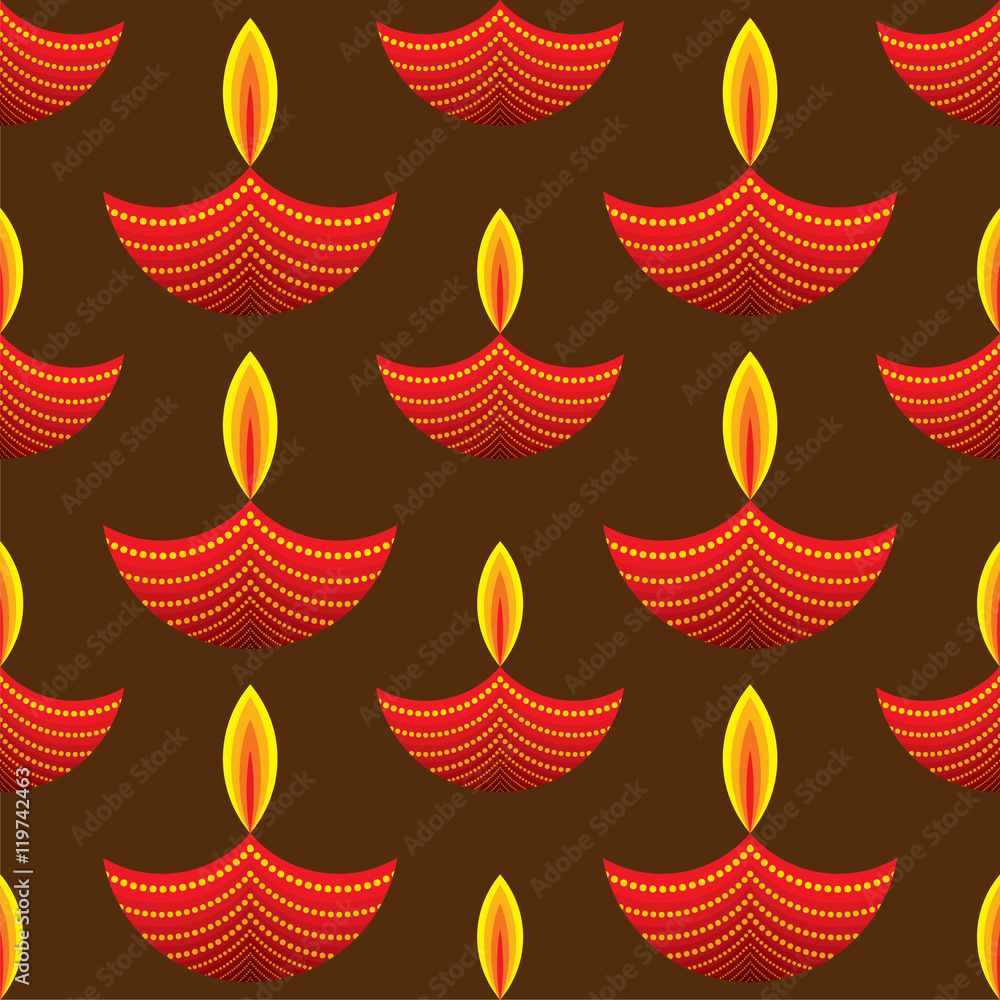 creative red diwali diya pattern background vector Stock Vector | Adobe ...
