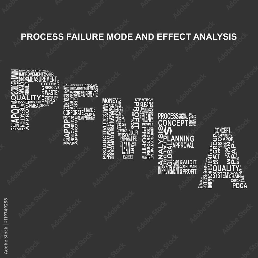 Process failure mode and effect analysis typography background Stock ...