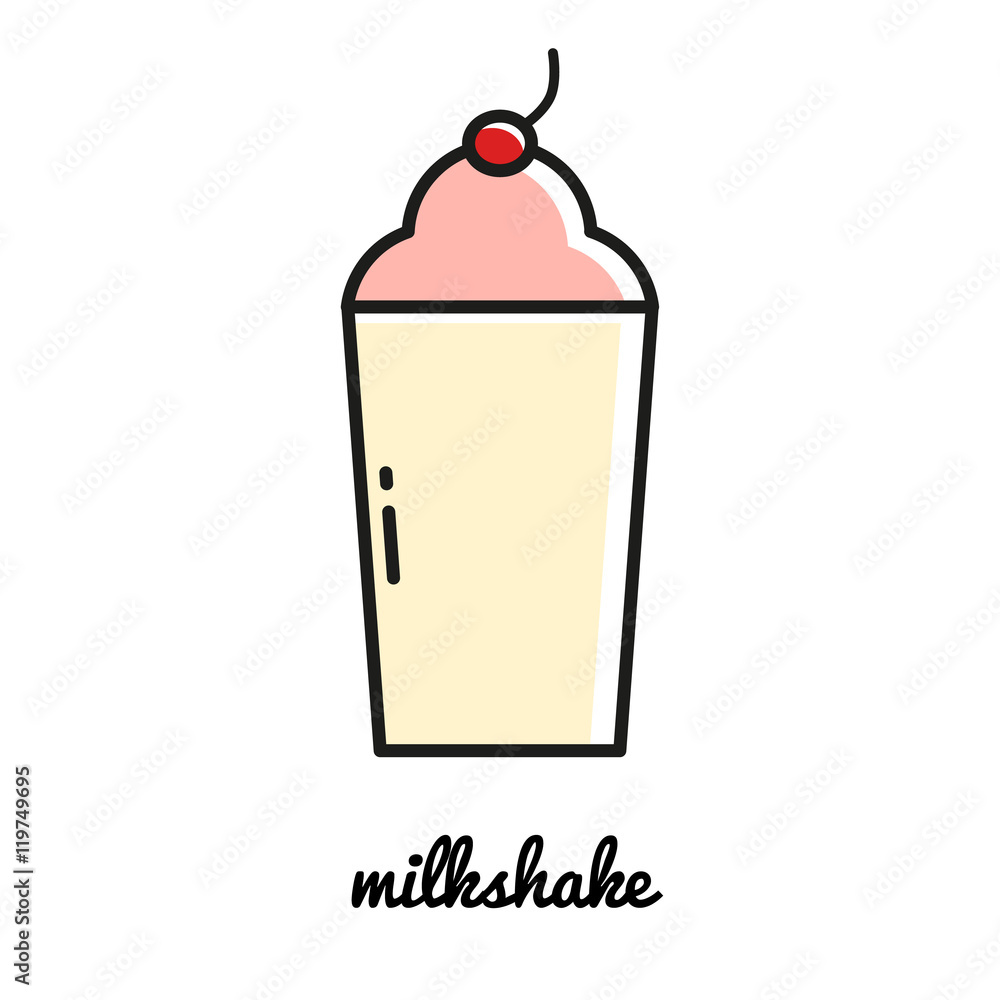 Line art milkshake icon. Infographic element Stock Vector | Adobe Stock