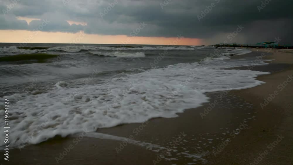 Sea breeze storm at sea. Hurricane in the sea Stock Video | Adobe Stock