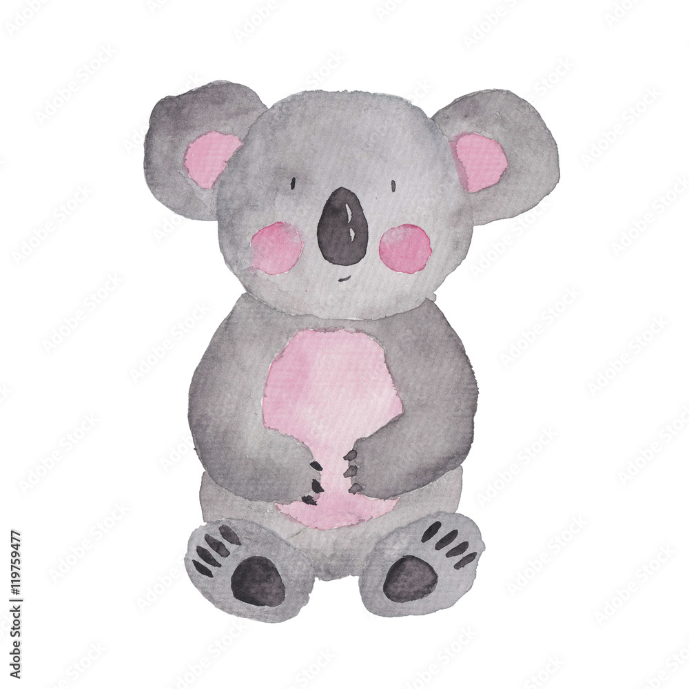 Australian Animal Koala Watercolor Hand-painted illustration Isolated ...