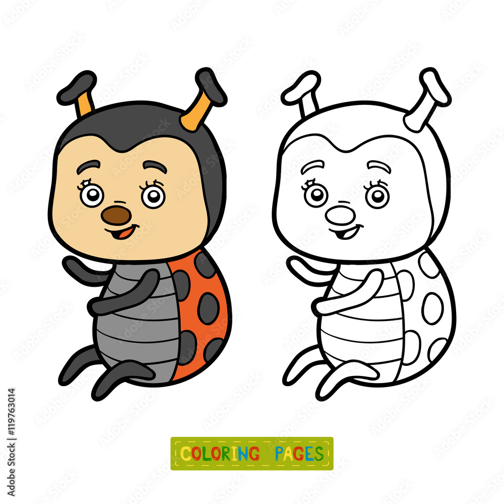 Coloring book, Ladybug Stock Vector | Adobe Stock