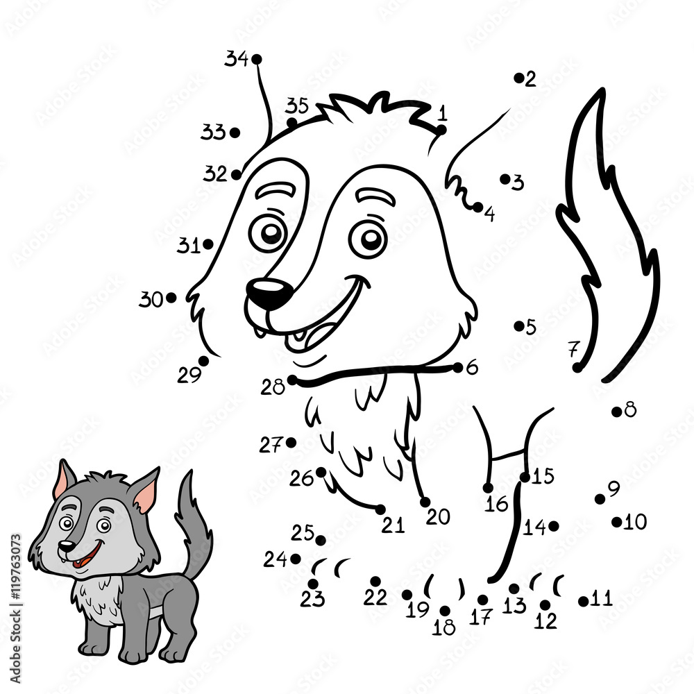 Numbers game, Wolf Stock Vector | Adobe Stock