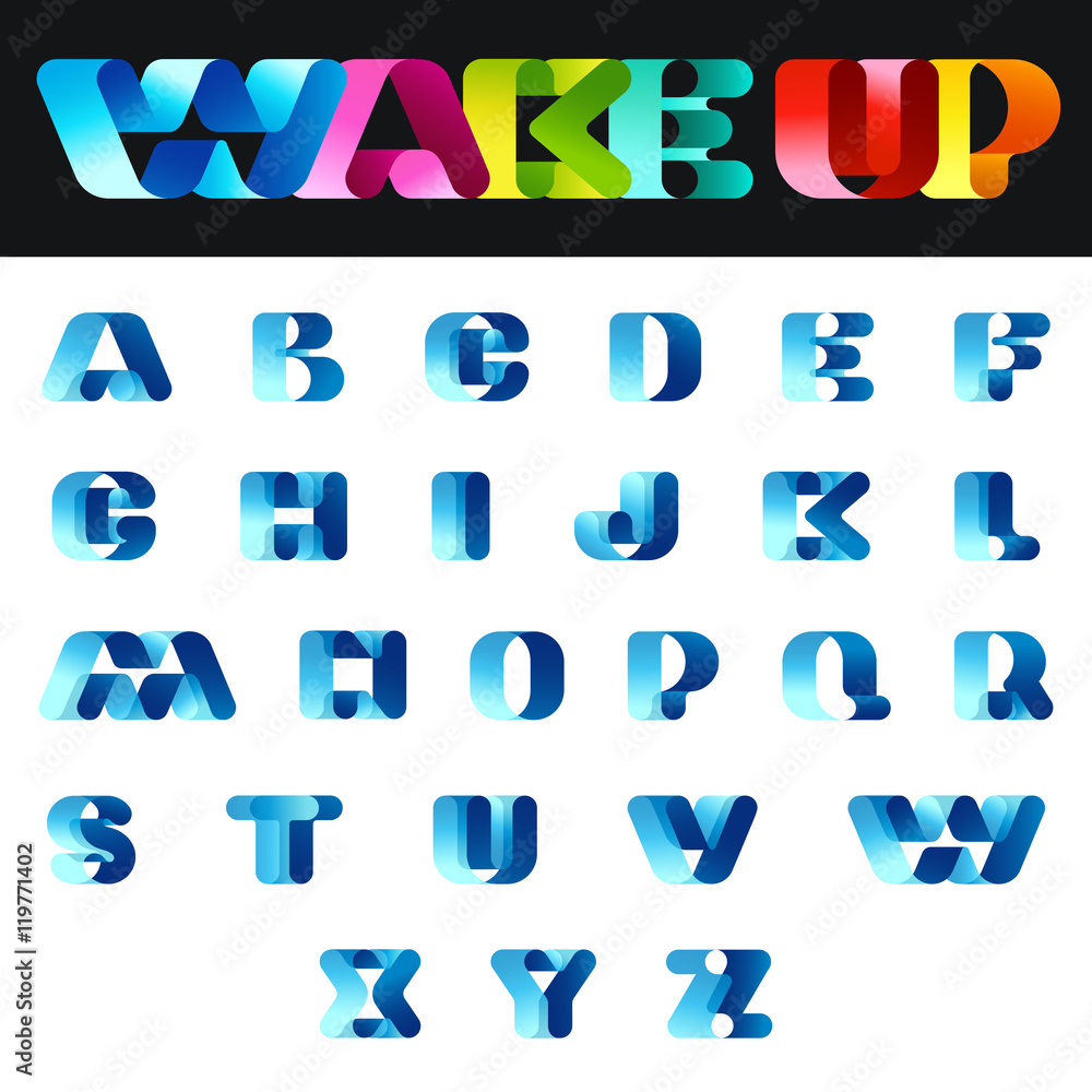 Ribbon Font Vector design. Typeface Alphabet. Logo ABC letters Stock ...