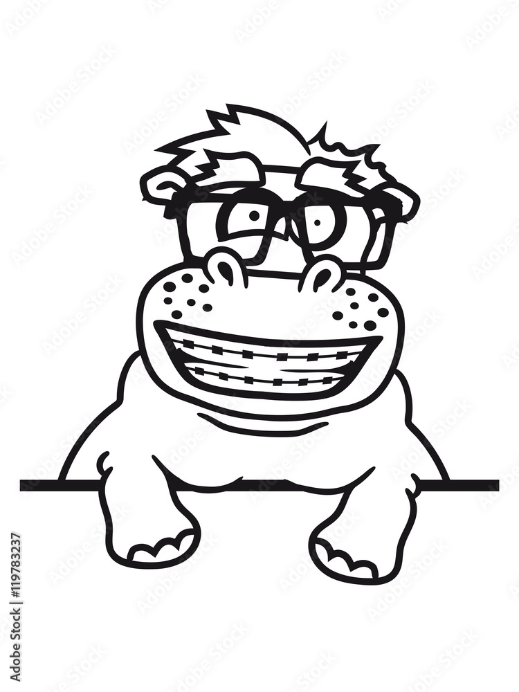 Fat Cartoon Hippo Drawing