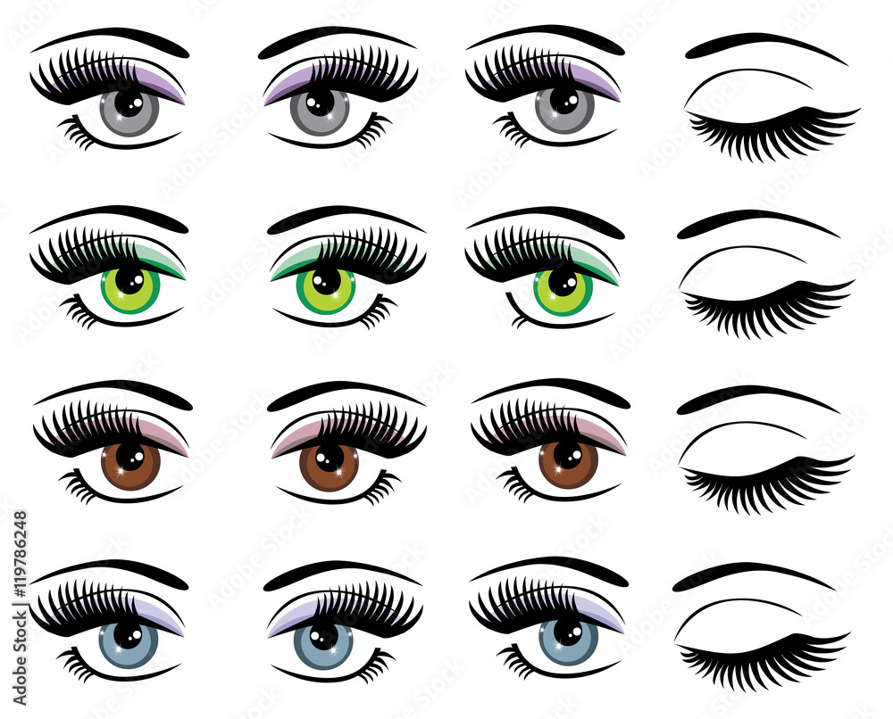 Vector Eyes Set Stock Vector | Adobe Stock