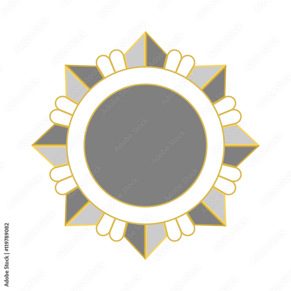 Medal award icon. Silver star order, isolated on white background ...