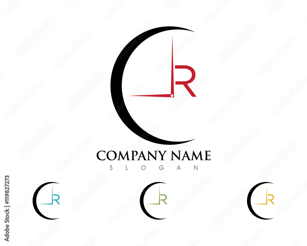 R Letter Clock Logo Stock Vector | Adobe Stock