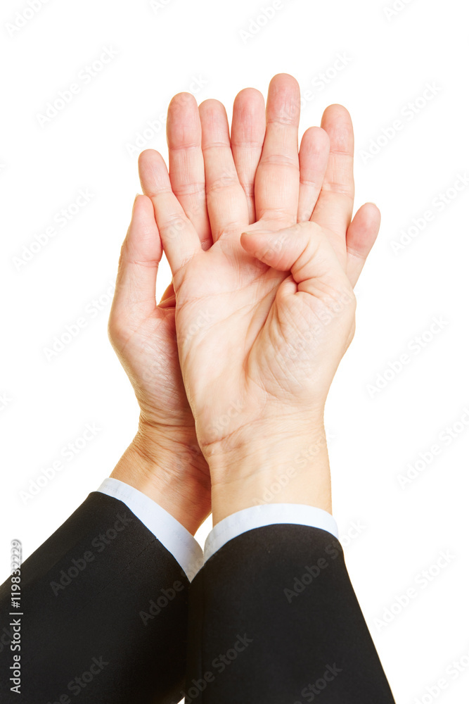 Zwei Hände mit verschränkten Fingern Photos | Adobe Stock