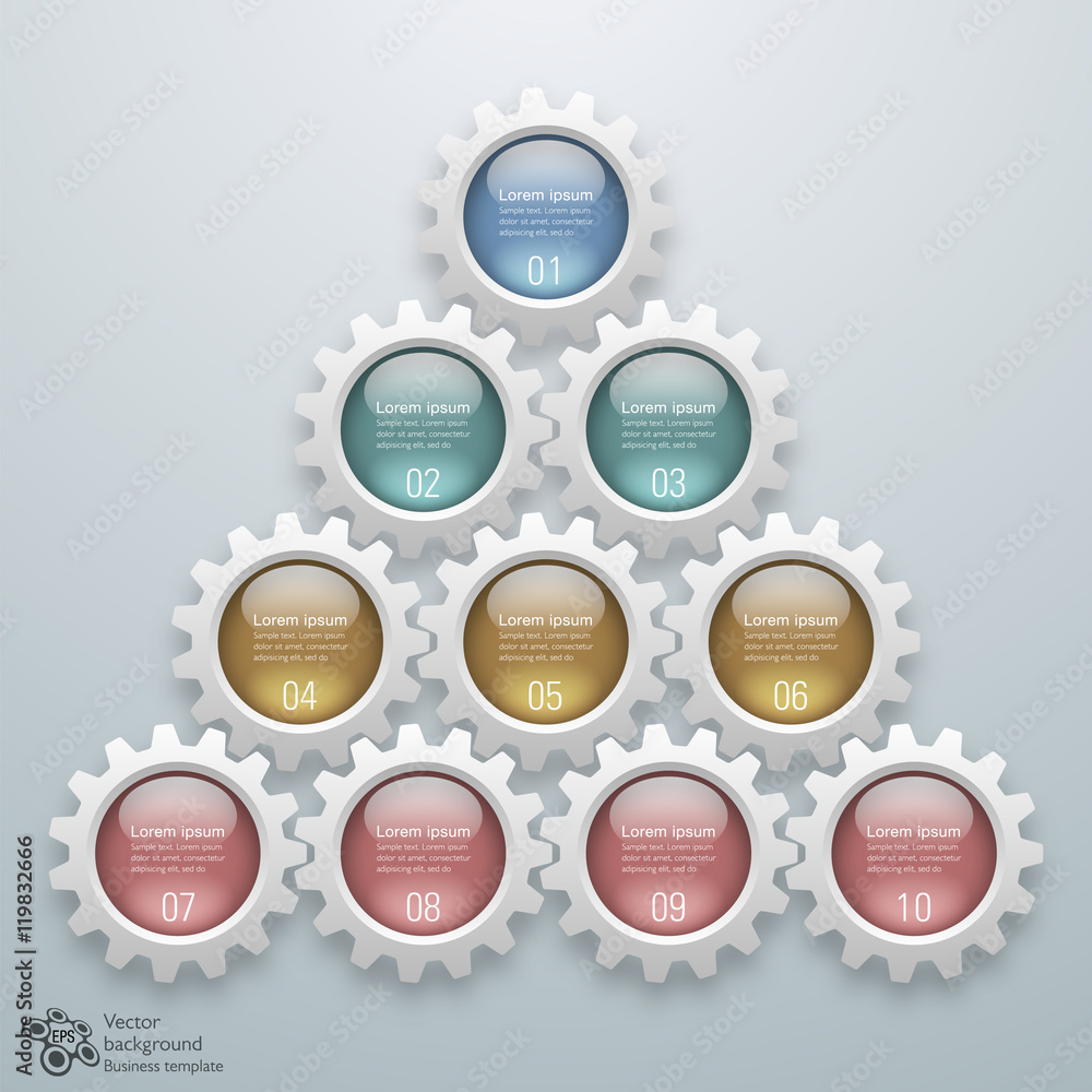 Infographics Vector Background 10-Step Process Stock Vector | Adobe Stock