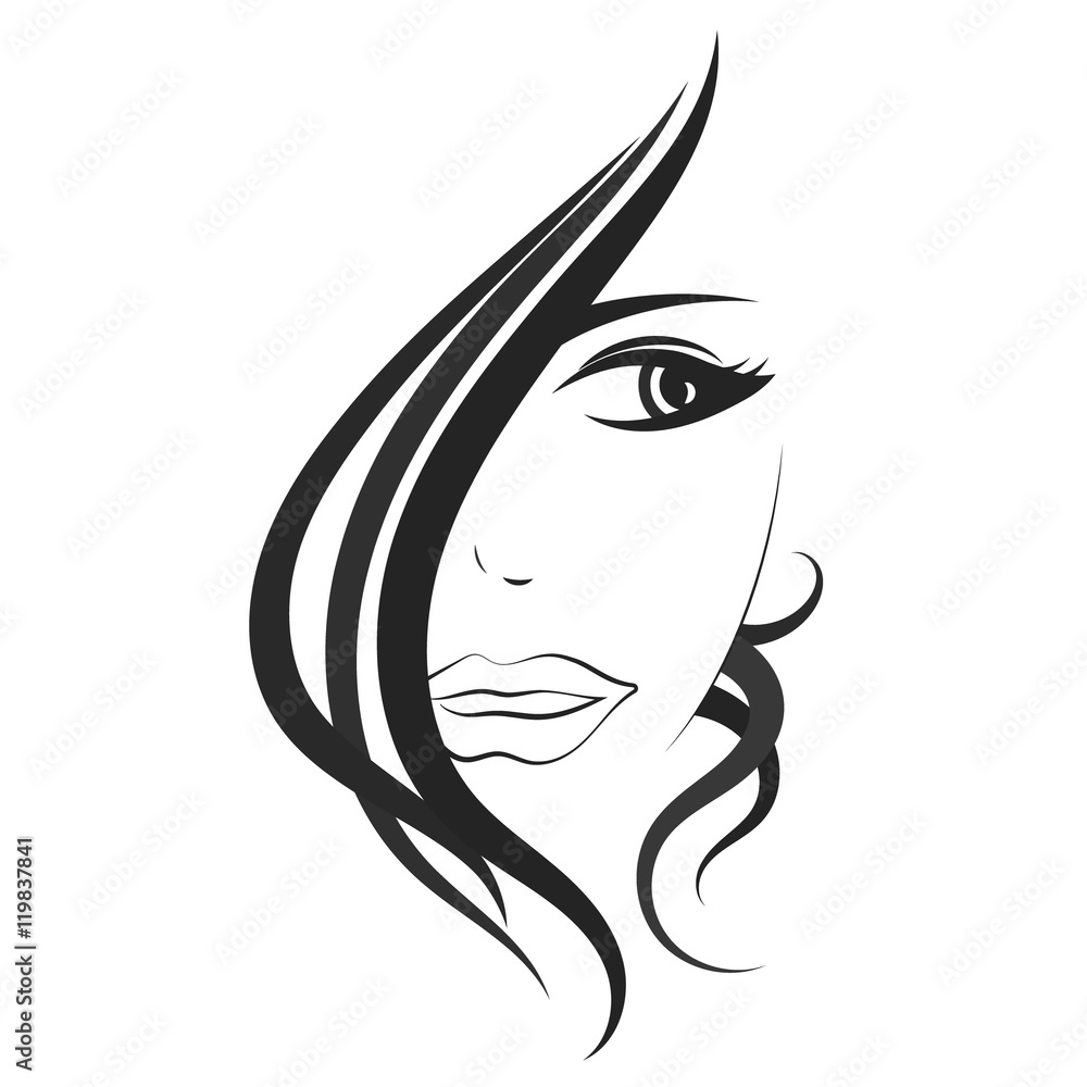 Beautiful girl face vector Stock Vector | Adobe Stock