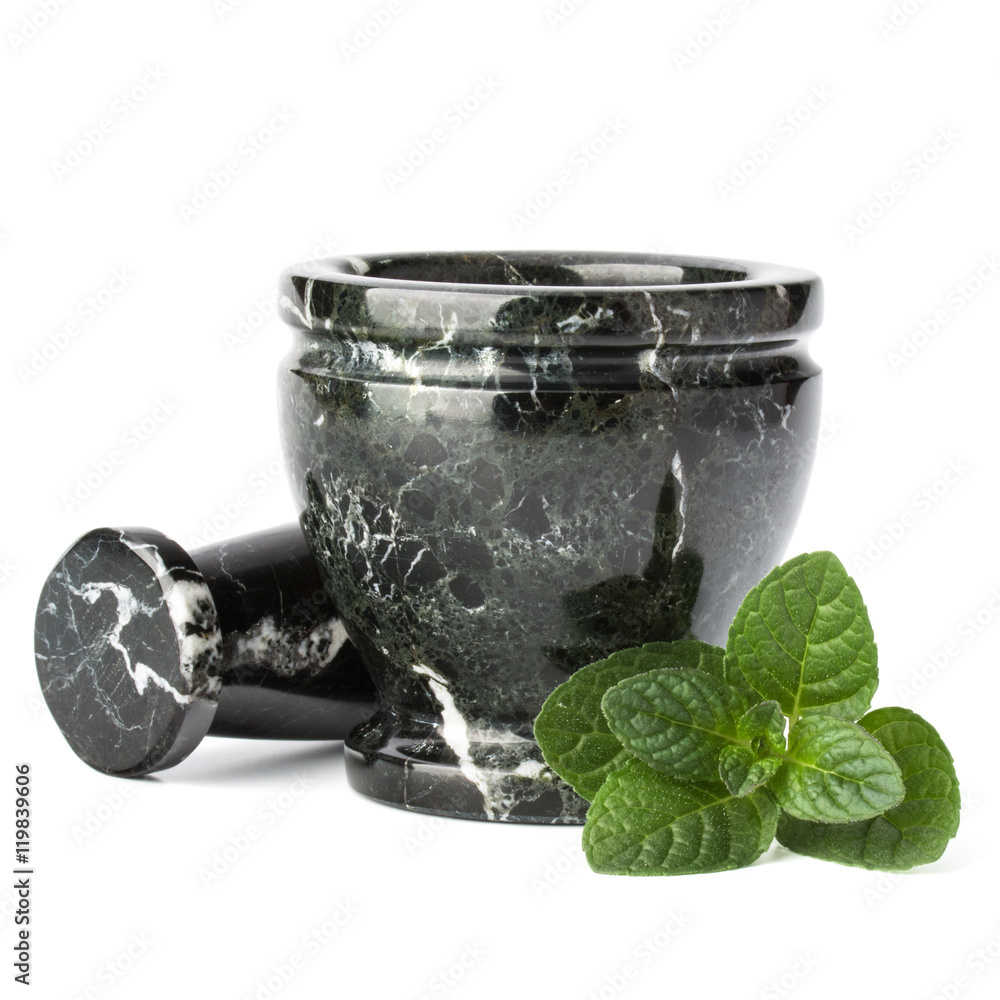 Marble stone mortar and pestle isolated on white background cuto Stock ...