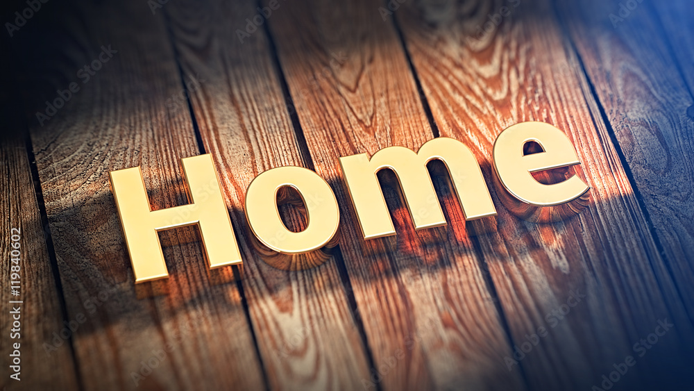 Word Home on wood planks Stock Photo | Adobe Stock