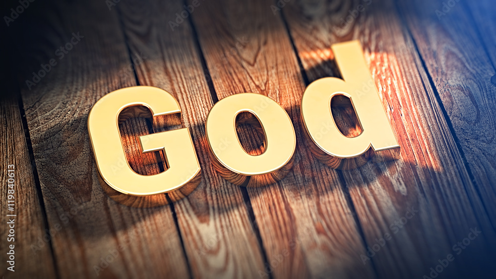 Word God on wood planks Stock-Foto | Adobe Stock