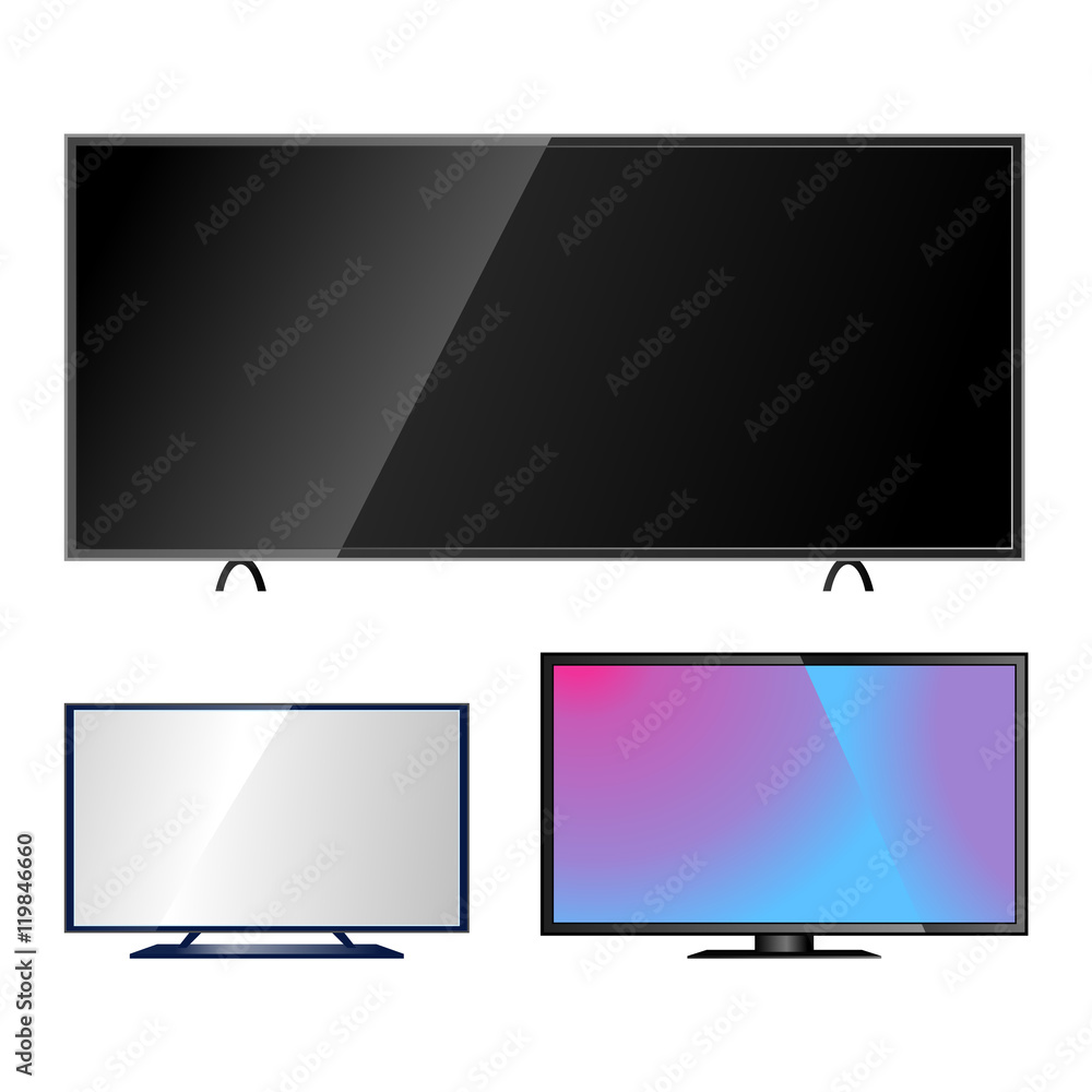 TV screen lcd monitor template vector illustration. Electronic device ...
