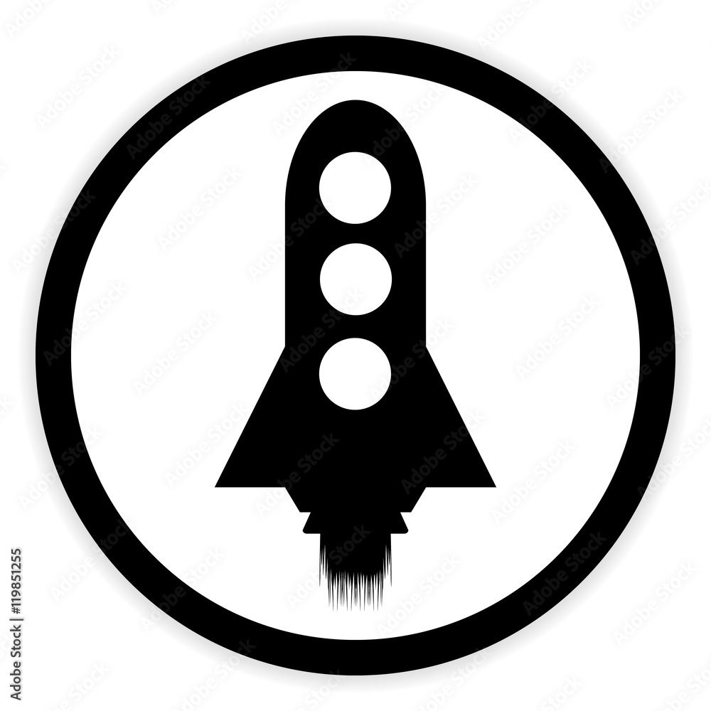 Starting rocket button. Stock Vector | Adobe Stock