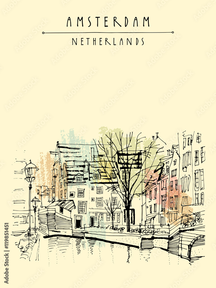 Amsterdam, Holland, Netherlands Europe. View of old center with ...