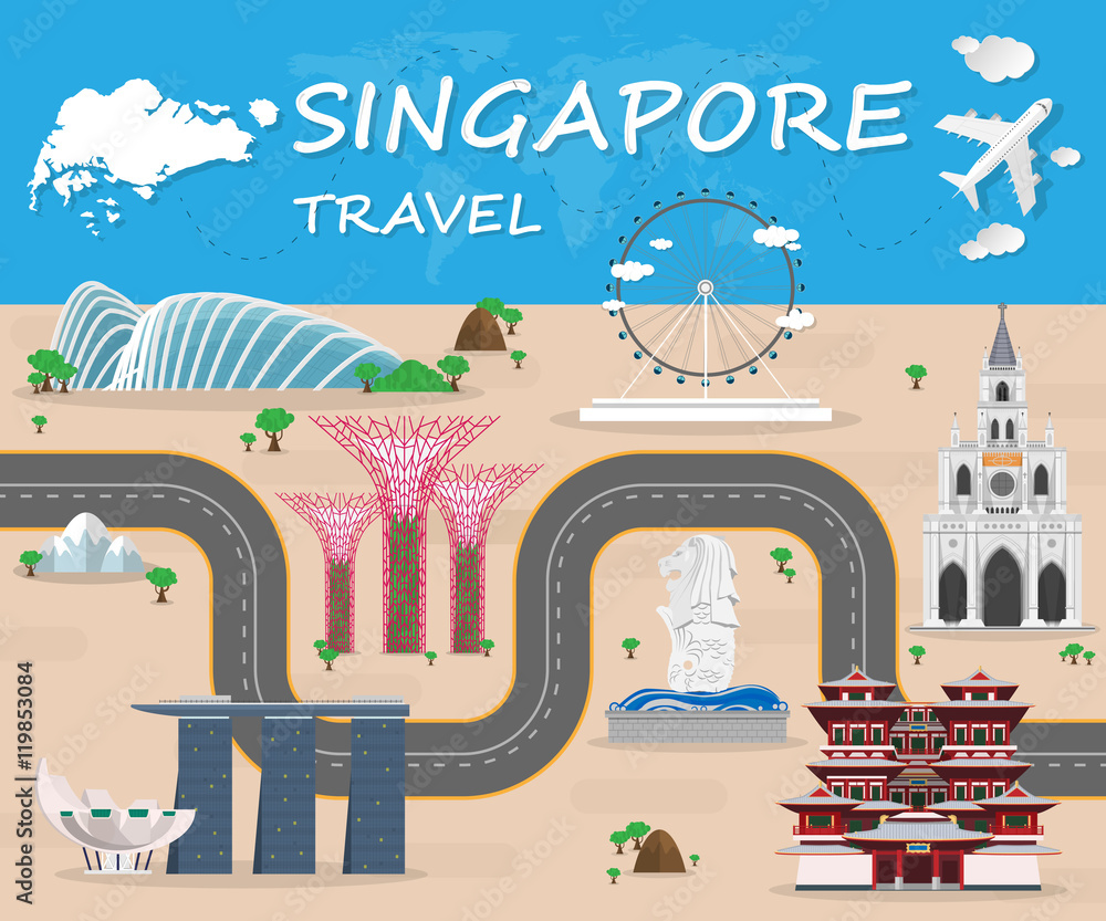 Singapore Landmark Global Travel And Journey Infographic Vector Stock ...