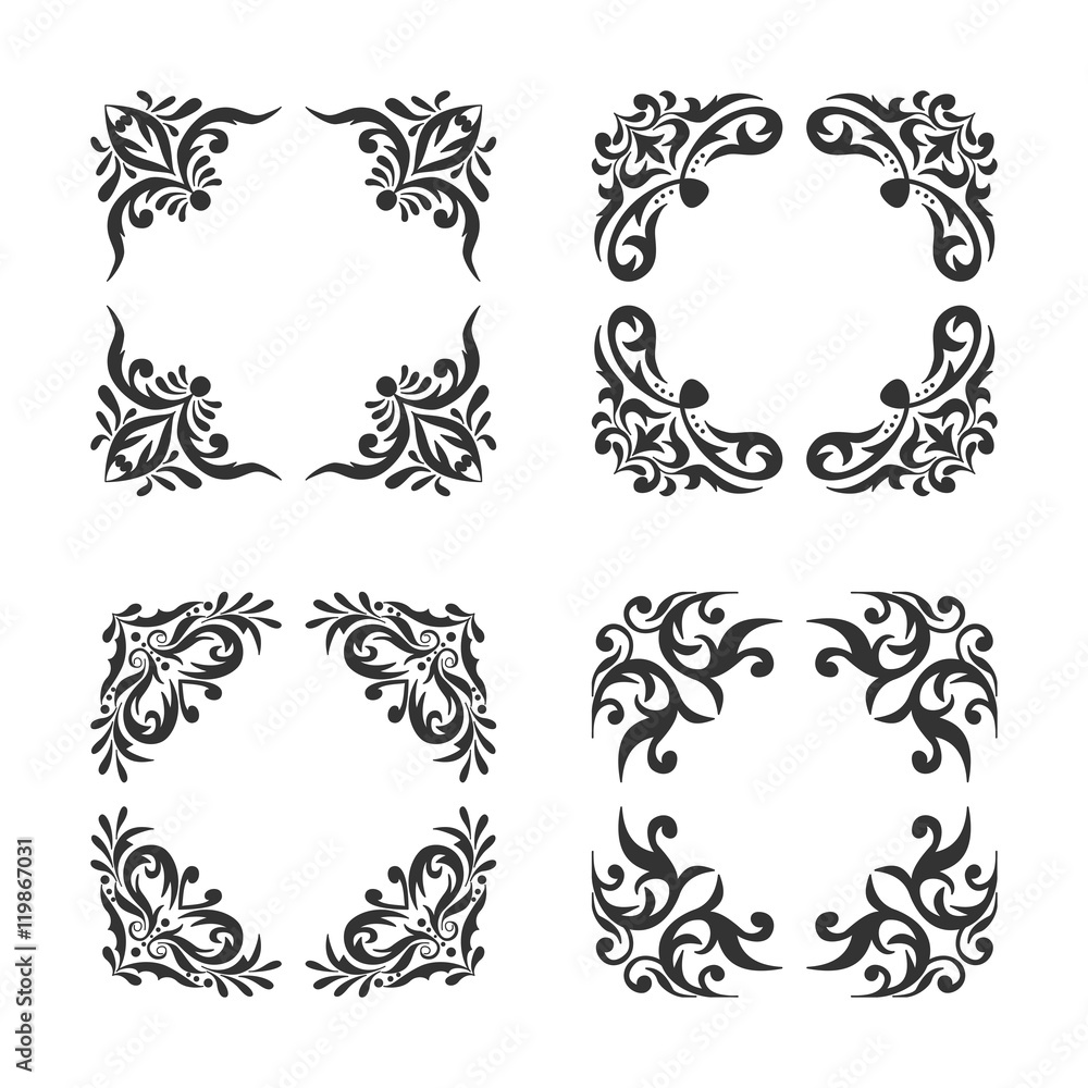 Vintage style square frames collection. Decorative frame set for your ...